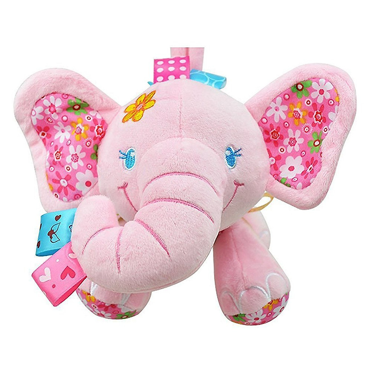 Zocita Baby Musical Elephant Stuffed Animal Toy, Bedtime Stroller Crib Plush Doll for Infant Toddler Kids(Pink)