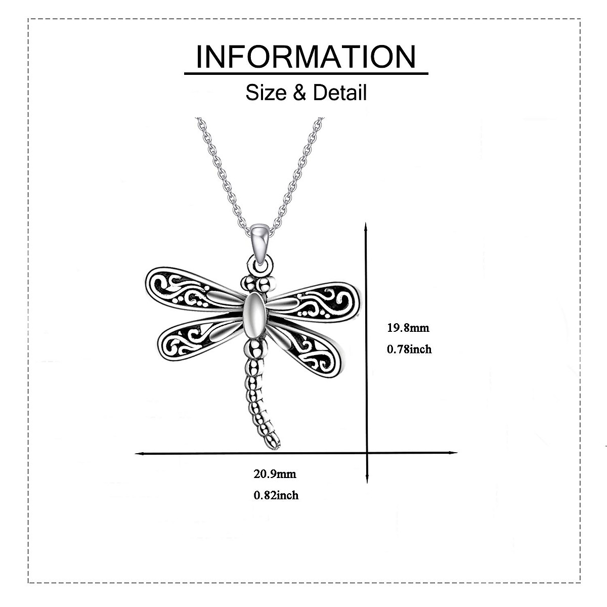 ONEFINITY Dragonfly Necklace 925 Sterling Silver Dragonfly Pendant Necklace Cute Dragonfly Jewelry Gifts for Women