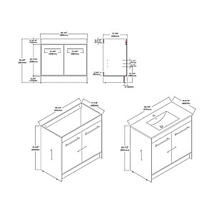 Dowell Oak Natural Bathroom Vanity with Ceramic Sink Combo, Modern Bathroom Cabinet with Soft-Close Door, Freestanding Single Bathroom Vanity Set (36 Inch)