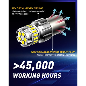 AUTOONE 1157 LED Bulb White 6500K, 2057 2357 7528 BAY15D LED Bulbs for Backup/Reverse Light, Tail Light, Brake Light, 300% Brighter Canbus Ready Plug and Play LED Bulbs, Pack of 2