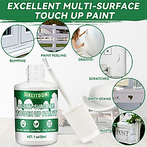 White Paint Touch Up Paint Pen for Wall, Multi Surface White Paint Pen, Interior & Exterior Chalk Paint, All in One Paint Quickly Repairs Bath, Door, Cabinet, Furniture, Wood, Tile, Enamel Wall Paint 1 Fl Oz (Semi-Gloss)