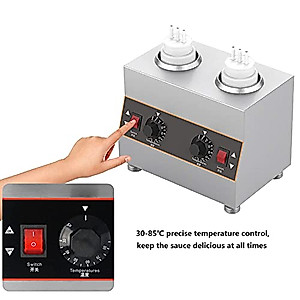 FAIRYT Commercial Sauce Warmer Jam Heating Preservation Machine Electric Countertop Food Sauce Warmer Pump Dispenser Heat Preservation Machine,2grid-110V