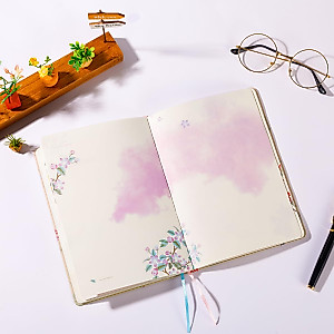 SIIXU Colorful Undated Daily Planner, Weekly & Monthly, Flower Theme Daily Organizer Journal Notebook, A5, 5.8"x8.5", 128 Pages