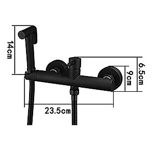 ifgswopq Black Bidet Sprayer Faucet Set with Cold and Hot Water Brass Handheld Toilet Bidet Attachment Pressure Sprayer Wall Mount Portable Shower Sprayer Set/Style a (Style E) (Style B)