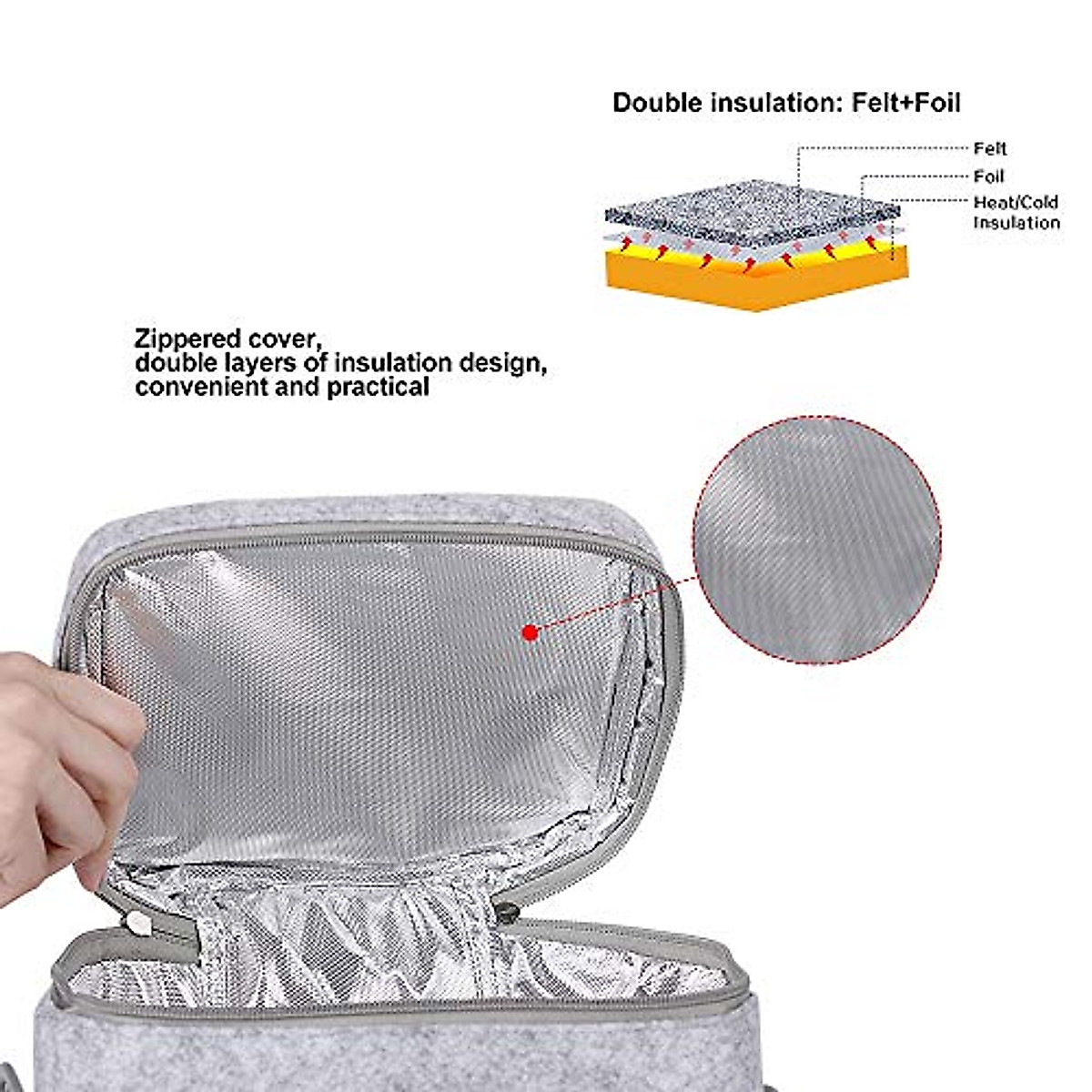 Unichart Stainless Steel Square Lunch Box with Container Bag, Spoon and Fork, Perfect for Salads Sandwiches, Snacks(3-Tier)