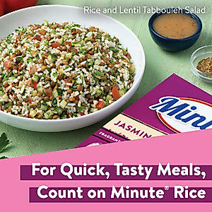 Minute Jasmine Rice, Instant Jasmine Rice for Quick Dinner Meals, 12 Ounce Box