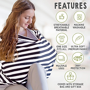 KeaBabies Diaper Backpack & Car Seat Canopy Cover - Multi Use Nursing Cover For Breastfeeding - Best Travel Bag and Cover For Outdoor - Baby Essentails For Newborn Baby