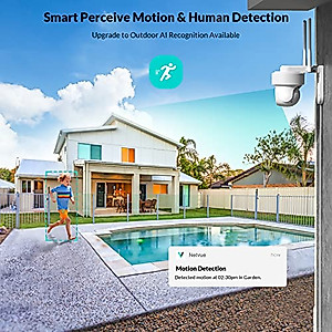 NETVUE Outdoor Security Surveillance Camera- 2.4G WiFi 360° View Pan Tilt Camera, Compatible with Alexa, Two-Way Audio, Color Night Vision, Floodlights, Digital Zoom Camera & Smart Motion Detection