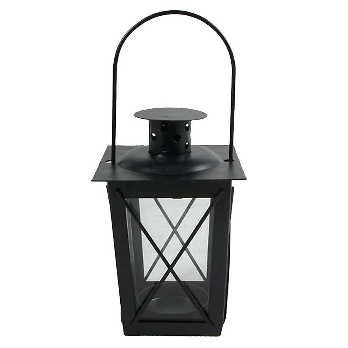Homyl Metal Lantern Garden Lantern Wind Light Lantern Candle Holder Home Garden - Black, 6.69inch Height