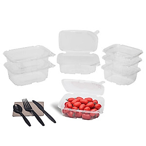 Karat 24oz PET Tamper Resistant Hinged Deli Container with Lid - 200 ct