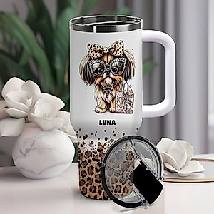 Personalized Dog Tumbler with Pekingese Dog’s Name – Custom Travel Coffee Cup 40oz, Travel Coffee Cup, Gift for Mother's day, Father's day, Christmas 3kEK4W