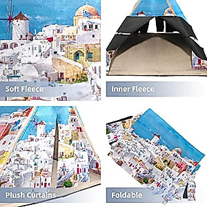 enheng Small Pet Hideout Beautiful Greek Architecture Santorini Volcano Cyclades Caldera Island Hamster House Guinea Pig Playhouse for Dwarf Rabbits Hedgehogs Chinchillas