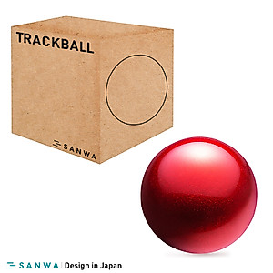 SANWA Small Trackball 34mm/1.34in, Replacement Ball for Logitech M575, M570, MX Ergo, ELECOM, Kensington, Perixx, and Other Compatible Trackball Mice, Glossy Red