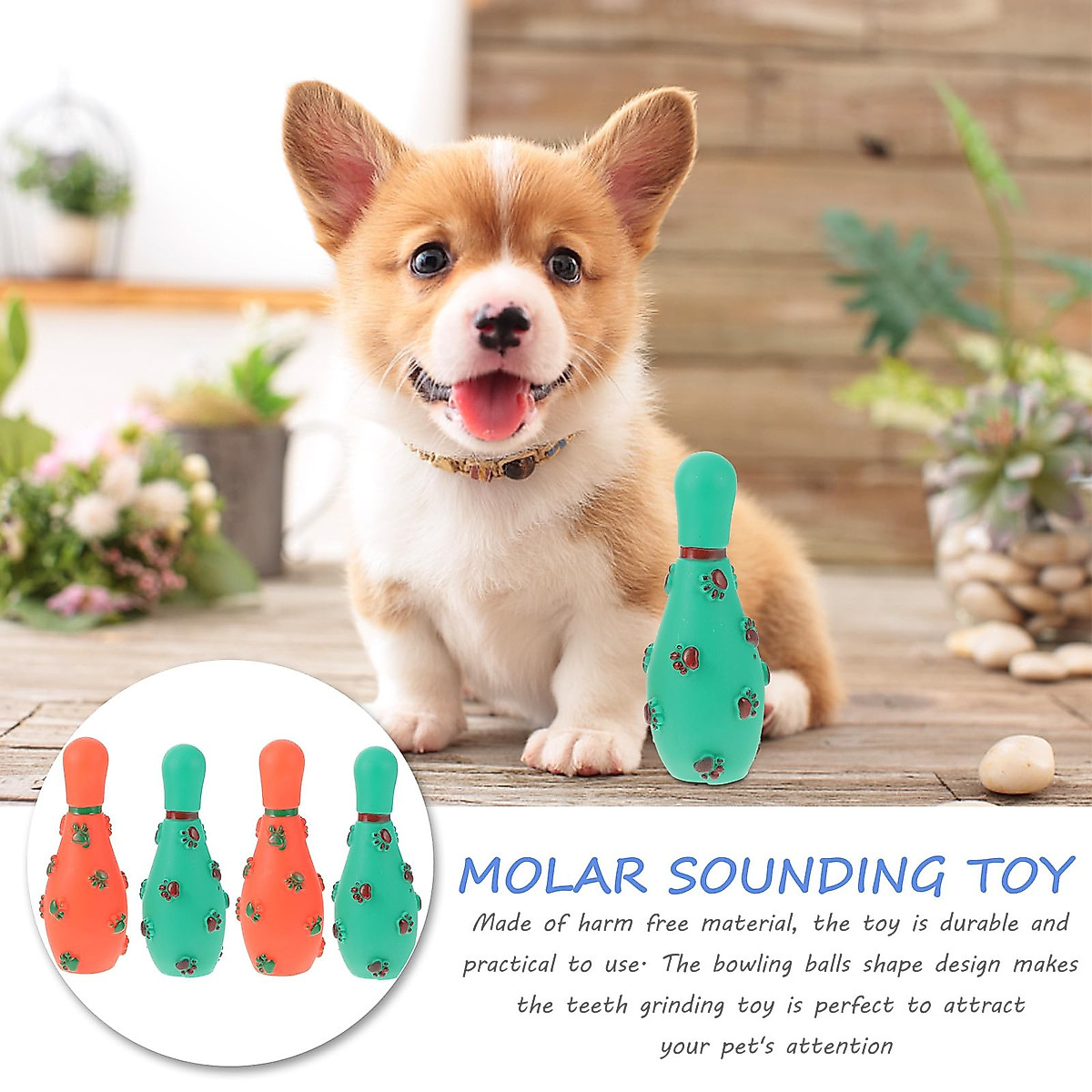 4Pcs Dog Toy -Dog Chew Toys for Aggressive Chewers, Indestructible Tough Durable Squeaky Interactive Dog Toys, Puppy Teeth Bowling Balls Toy for Small Meduium Large Breed