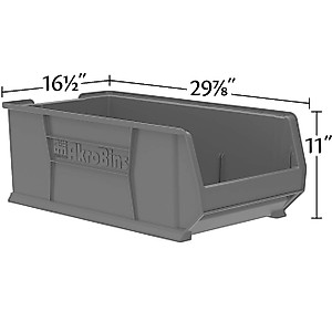 Akro-Mils 30293 Super-Size AkroBin Heavy Duty Stackable Storage Bin Plastic Container, (30-Inch L x 16-Inch W x 11-Inch H), Blue, (1-Pack)