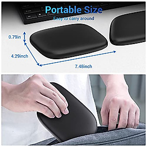 HONKID Elbow Rest for Desk, Ergonomic Cooling Gel Wrist Rest Pad with PU Leather Surface, Armrest Pad Relieve Wrist Elbow Pain for Office, Home and Games, Non-Slip, Parallelogram (1 PC, Black)