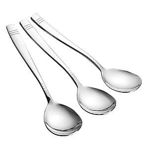 Obston Stainless Steel Buffet Serving Spoons, 9.65 Inch Dinner Buffet Spoons, Set of 6