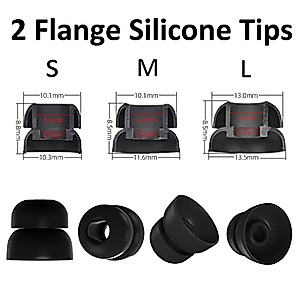 Ear Hooks Memory Foam Ear Tips Kits Compatible with Beats Studio Buds, Anti-Slip Comfortable Noise Reduce Double Flange Eartips Accessories Compatible with Beats Studio Buds Black L/M/S