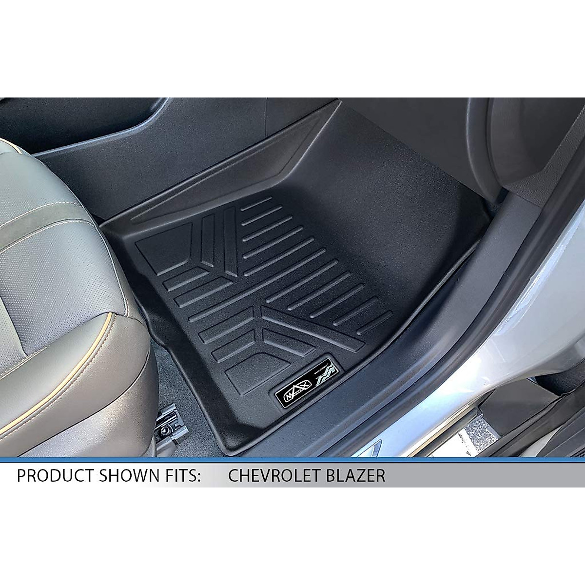 MAXLINER Custom Fit Floor Mats 2 Row Liner Set Black Compatible with 2019-2022 Chevrolet Blazer