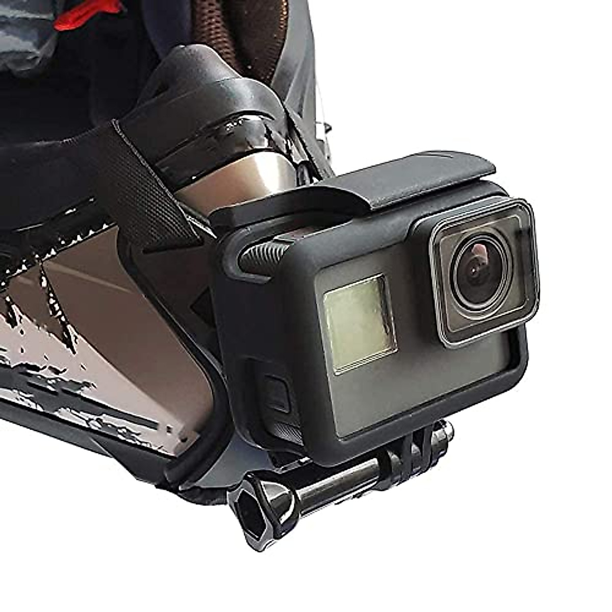 QKOO Motorcycle Helmet Chin Strap Mount for GoPro Hero 11, 10, 9, 8, 7, 6, 5, 4, Session, 3+, 3, 2, 1, Hero (2018), DJI Osmo Action, AKASO, SJCAM, Action Cameras