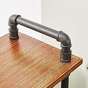 Anynice Industrial Bookshelf, Bookcases and Book Shelves 5 Shelf,Pipe Bookshelf, Industrial Pipe Shelving, Pipe Shelves(Rustic Brown, 29.5" L x 11.8" W x 70" H)