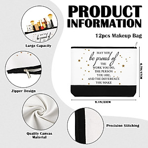 Cunno 24 Pcs Gifts Bag Bulk for Women Aesthetic Canvas Tote Bags Makeup Bags inspired Gifts for Friend Coworker Teacher Shopping Grocery Reusable Bags(Classic May You Be Proud)