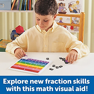 Learning Resources Rainbow Fraction Tiles - 54 Pieces, Ages 6+ Early Math Skills, Visual Aid, Math for Kids, Teacher Supplies