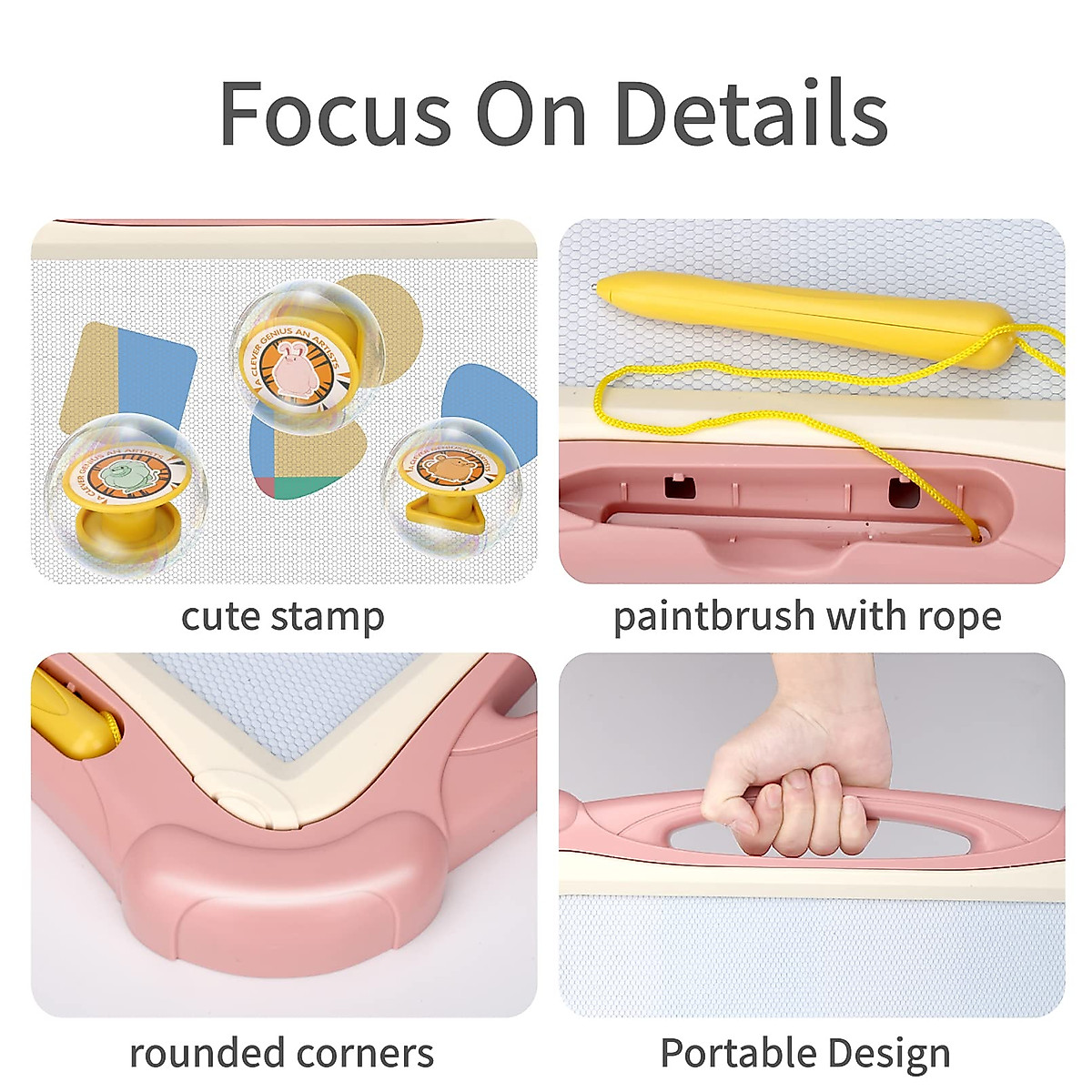 LZZAPJ Magnetic Drawing Board, Large Color Etch A Magnet Sketch Doodle for Toddlers, Learning Painting Writing Pad, Best Birthday Easter Gifts Toy for Kids Boys or Girls 3 4 5 6 7 Years Old (Pink)