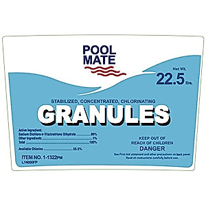 Pool Mate 1-1322 Stabilized/Concentrated/Chlorinating Granules, 22-Pound