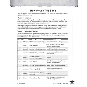 180 Days: Social Studies, Early Elementary Social Studies for Kindergarten Practice Workbook for Classroom and Home, Cool and Fun Practice Created by Teachers (180 Days of Practice)