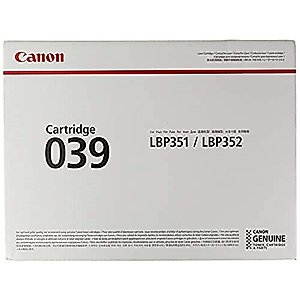 Canon Genuine Toner, Cartridge 039 Black (0287C001), 1 Pack, for Canon imageCLASS LBP352dn, LBP351dn Laser Printers