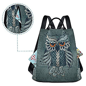 ALAZA Vintage Owl Backpack Purse for Women Travel Casual Daypack College Bookbag Work Business Ladies Shoulder Bag