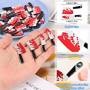 MIKIMIQI 20 Pcs Fake Knife Charms, Halloween Pendant Mini Acrylic Knives Beads for Women DIY Jewelry Making Crafting Halloween Charms with Box, 2 Styles