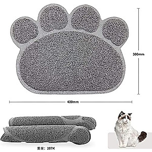 Cat Litter Mat, GOLDCHAMP Premium PVC Feeding Mat with Non-Slip & Waterproof Back Easy to Clean, for Small Size Pet 30 * 40cm 2PCS