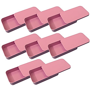 Ciieeo 8Pcs Boxes Pink push-pull box storage cubes with lid empty tin containers with containers with lids jewelry organizer tray metal storage organizer storage tank pill iron travel