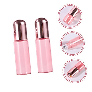 Lurrose 10pcs roller Mini Home - Women Sample Refillilable Perfume Oil Tube for Cosmetics Vials Size Lip Er Essential Vial Bottles Refillable Cosmetic Lid Small Ml Diffuser Travel Aroma