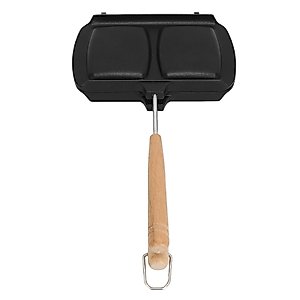 Syrisora Sandwich Baking Pan Double Side Sandwich Maker Anti Stick with Detachable Handle Sandwich Skillet for Gas Stove Egg Toast