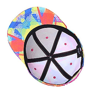 Quanhaigou Hip Hop Snapback Hat Unisex Trucker Hat Hip Hop Plaid Flat Bill Brim Adjustable Baseball Cap Red Blue