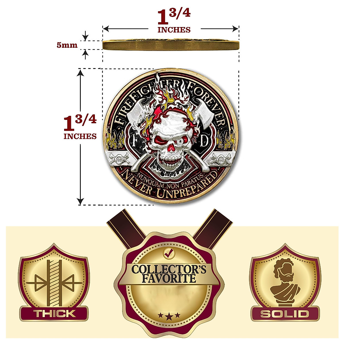 Thin Red Line Firefighter Forever Challenge Coin
