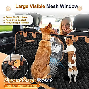 LOOBANI Dog Seat Cover for Back Seat, Waterproof Car Seat Cover, Anti-Scratch Dog Hammock for Car, Back Seat Protector for Road Trip, Fits Cars SUV & Truck