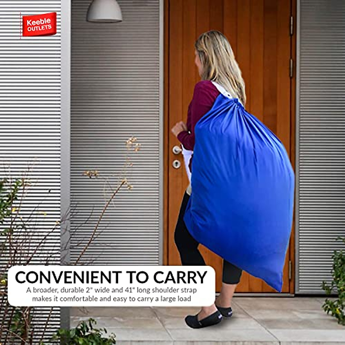 Pack of 3 Heavy Duty Travel Laundry bag blue XL (30 * 40) with straps, Nylon Material, Locking Drawstring, Durable and washable, Extra large bag, Rip and Tear Resistant,Mesh bag dirty Cloth Organizer