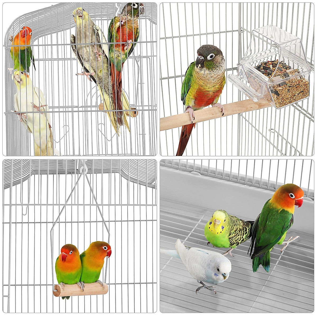 Yaheetech 64inch Height Open Top Bird Cage Metal Parrot Cage w/Detachable Rolling Stand for Medium Small Parrot Parakeet Birds