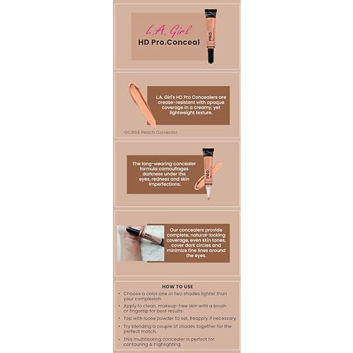 L.A. Girl Pro Conceal HD Concealer 994 Peach Corrector