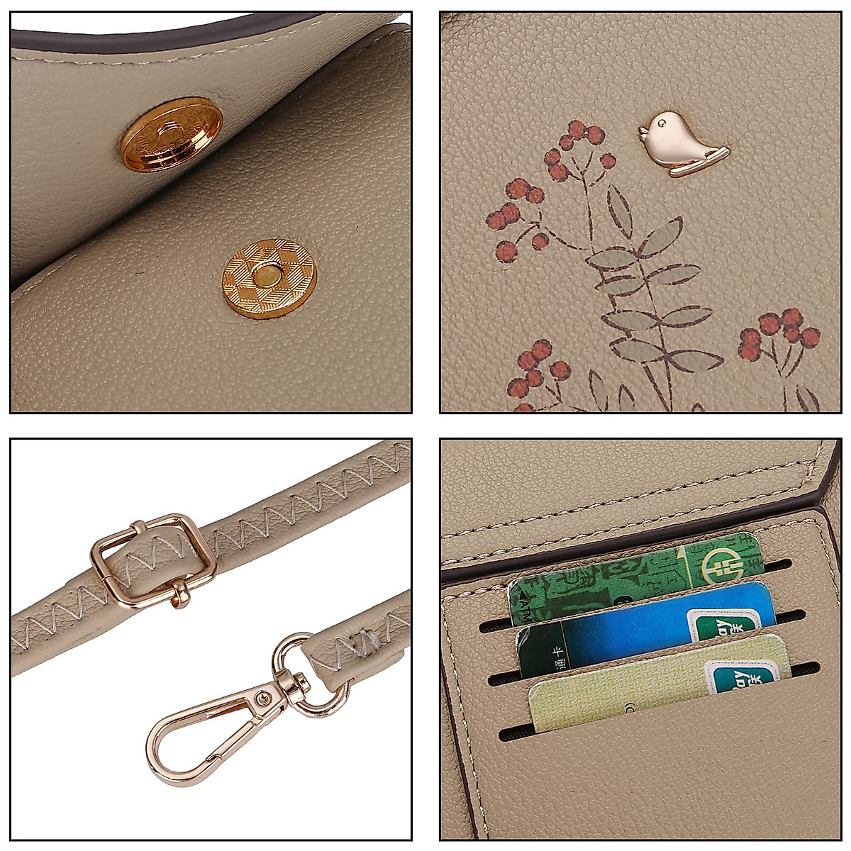 YALUXE Crossbody Bags for Women Cellphone Purse Wristlet Handbag