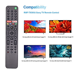 MYHGRC RMF-TX500U Voice Remote Control fit for Sony Smart TV Replacement Sony Voice Remote for All Sony Bravia LED OLED LCD 4K UHD HDTV HDR TV, with Google Play Netflix Button …