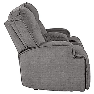 Signature Design by Ashley Coombs Double Reclining Power Loveseat w/Console, Charcoal