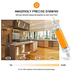 78mm 10W R7S LED COB Light Bulb 100W Equivalent T3 J78 J-Type Linear Bulb 120V R7S Base Dimmable 78mm Double Ended Flood Light Bulbs 360°Beam Angle Landscape Lights 3000K (Warm White, 4 Pack)