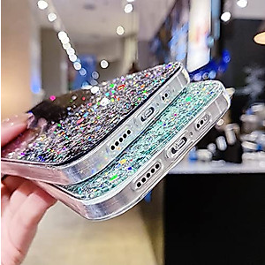 Phone Case for Vivo V21 4G Black, Bling Bling Vivo V21 5G Case Clear Glitter Silicone Anti-Scratch (Vivo V21 5G&4G, Green)