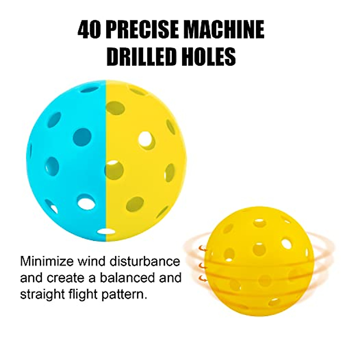 USAPA Approved Outdoor Pickleball Balls - 16 Pcs High-Bounce Balls with 40 Holes for Superior Durability | Tournament-Quality Set in 4 Bright Colors with Convenient Mesh Bag