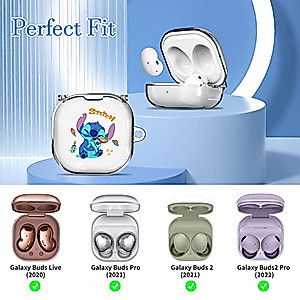 TOLUOHU Stich Case for Samsung Galaxy Buds2 pro(2022)/Galaxy Buds2(2022)/Galaxy Buds Live(2020)/Galaxy Buds Pro(2021), Hard PC Shockproof Protective Cover with Keychain Lanyard…